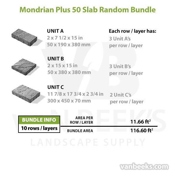 Permacon Mondrian Plus 50 Concrete Slab | Van Beek's