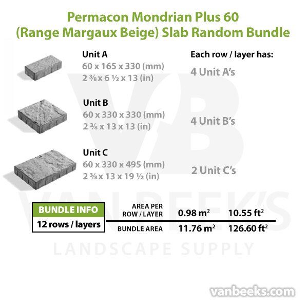 Permacon Mondrian Plus 60 Concrete Slab | Van Beek's