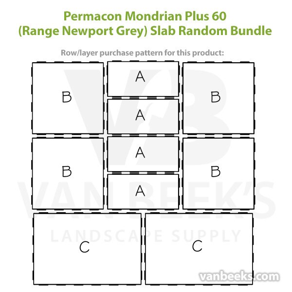 Permacon Mondrian Plus 60 Concrete Slab | Van Beek's