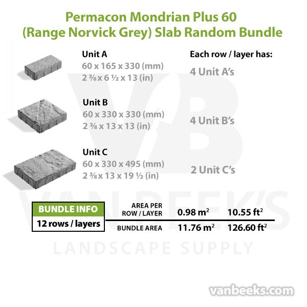 Permacon Mondrian Plus 60 Concrete Slab | Van Beek's