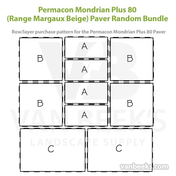 Permacon Mondrian Plus 80 Concrete Paver | Van Beek's