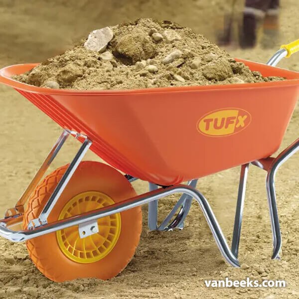TUFX PX120F 6 Cu. Ft Plastic Tray Wheelbarrow | Van Beek's